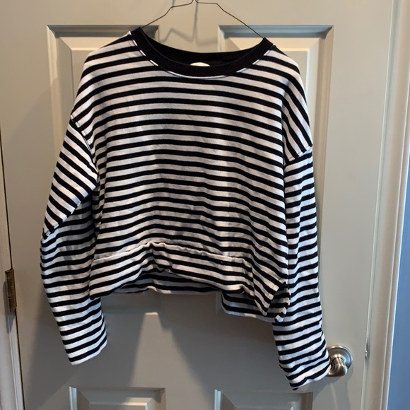 H&M | Tops | Hm Striped Sweatshirt | Poshmark
